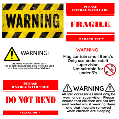 Rectangle warning stickers - LA Ink Printing Studio