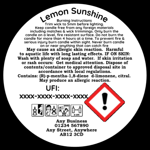 Candle CLP & Safety Stickers - LA Ink Printing Studio