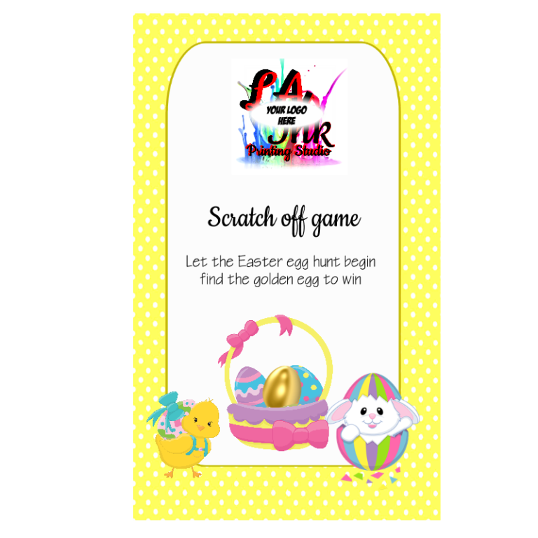 Polka Dots Easter Scratch Card 50pk - LA Ink Printing Studio